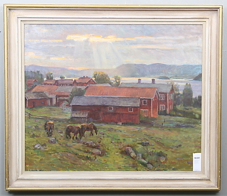 ELSA SCHULTZ MOBERGER. Oil on canvas, signed. Art - Paintings - Auctionet