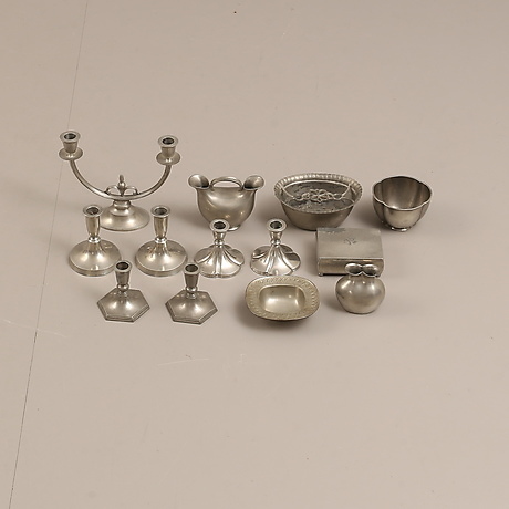 A Collection TENN, 13 parts, Just Andersen, Denmark. Silver & Metals ...