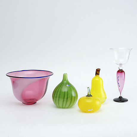 GLASS OBJECTS, 5 pcs. Glass - Other - Auctionet