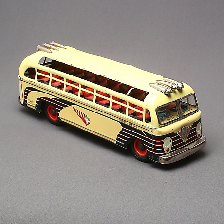 I.Y. Metal Toys "Sight-Seeing" Tin Toy Bus. Made in Japan. Leksaker ...