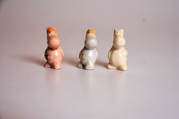 FIGURINES 3 Moomintroll ceramics Signe Hammarsten-Jansson Arabia 1950s ...