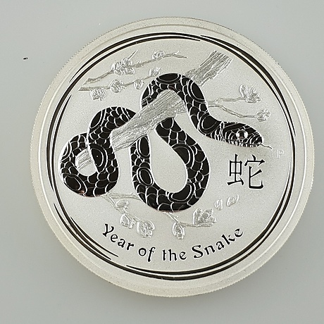 Year of the Snake silver coin, 5 ounces 999 silver. Silver & Metals ...