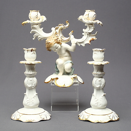 TABLE SET, 3 pieces, porcelain, rococo style, design K.Tutter ...