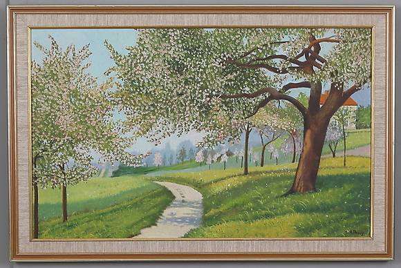 CARL ARVID BERGSTRÖM-PERCY. Tree in bloom, oil on canvas, signed. Art ...