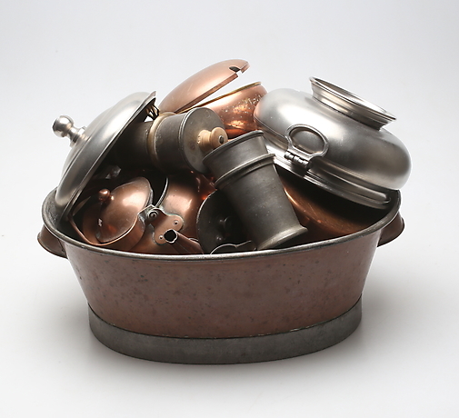 COPPER AND PEWTER OBJECTS, 3 parts, 19th-20th century. Silver & Metals ...