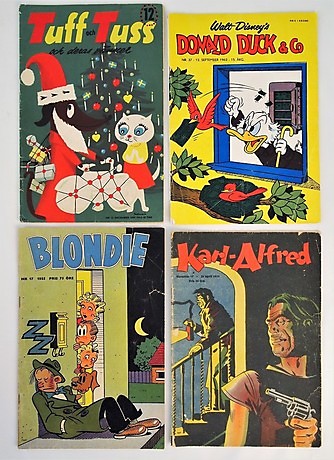 SERIES ALBUM, 4 pcs, Donald Duck, Blondie, Karl-Alfred, Tuff and Tuss ...