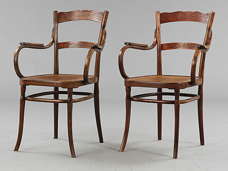 CHAIRS, 1 pair, Jacob & Joseph Köhn, Vienna, early 20th century ...