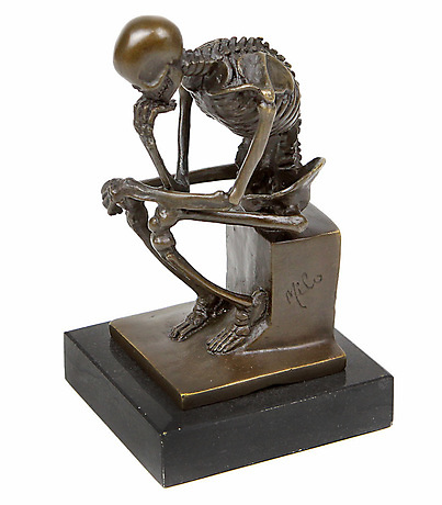 BRONZE SCULPTURE, The Thinker, Skeleton. Art - Sculptures & Bronzes ...