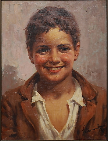 ANTONIO VALLONE. oil on canvas, portrait, "smiling boy". Art ...
