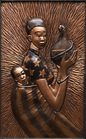 SENGA SADI. Copper plate, "Mother and child", signed. Art - Other ...