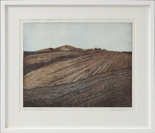 PETER REDEKER. "Landschaft 74 III" Färglitografi signerad och numrerad ...