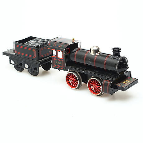BING steam locomotive 3105 with tender, clockwork, track 1. Toys ...