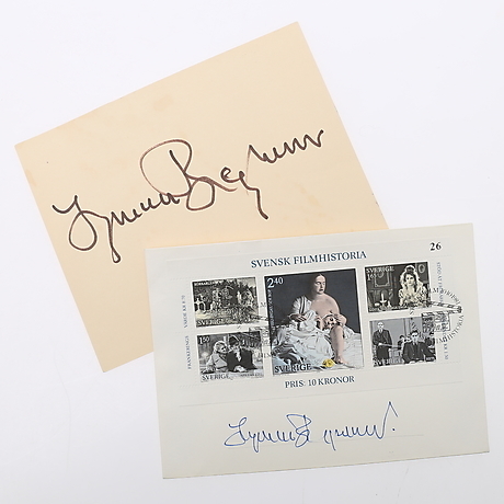 AUTOGRAPH. INGMAR BERGMAN, SWEDISH FILM AND THEATER DIRECTOR M. M ...