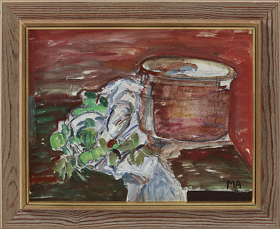 MAJ ARNELL. "copper bowl" Oil on canvas, monogram signed. Art ...