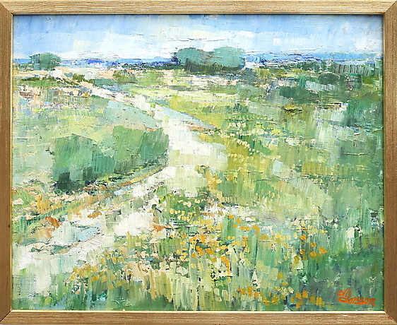 OLLE LARSSON. "Summer solstice, Cevennes". Oil on Board, signed. Art ...