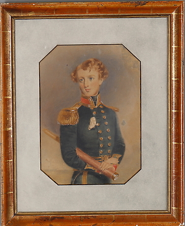 WILLIAM BUCKLER (BRITTISK, 1814-1884). Akvarell, sjökadett. Otydligt ...