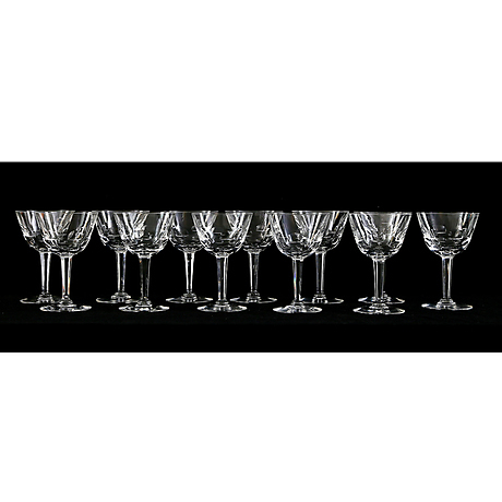 VINGLAS 12 st, "Bernadotte", Orrefors, Simon Gate, 1900-tal. Glas ...