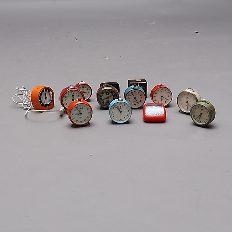 COLLECTION ALARM CLOCKS, 13 pcs, i.a. Junghans, Bison, Elite, Ruhla ...
