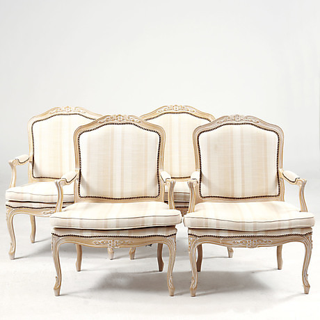 SILLAS CON ESTRUCTURA, 4 piezas, estilo rococó, década de 1900. Muebles ...