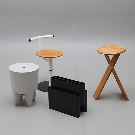 FALL CHAIR, Stool AND MAGAZINE STAND, Roger Tallon, Phillipe Starck and ...