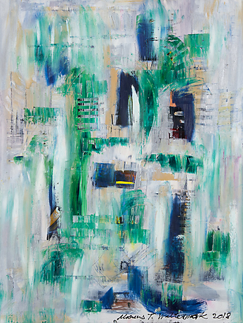 MARCUS WALTERMARK. "Creatures of the galaxy", oil on canvas, signed ...