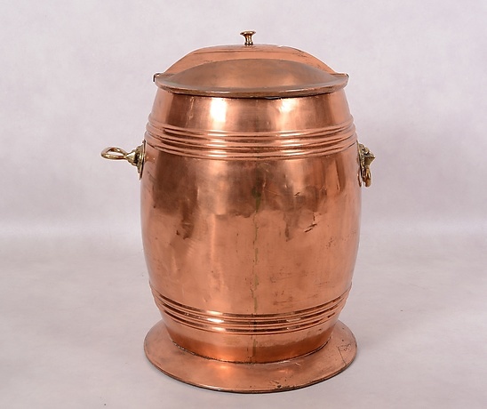 COAL BARREL, copper, 1900s. Silver & Metals - Pewter, Brass & Copper ...