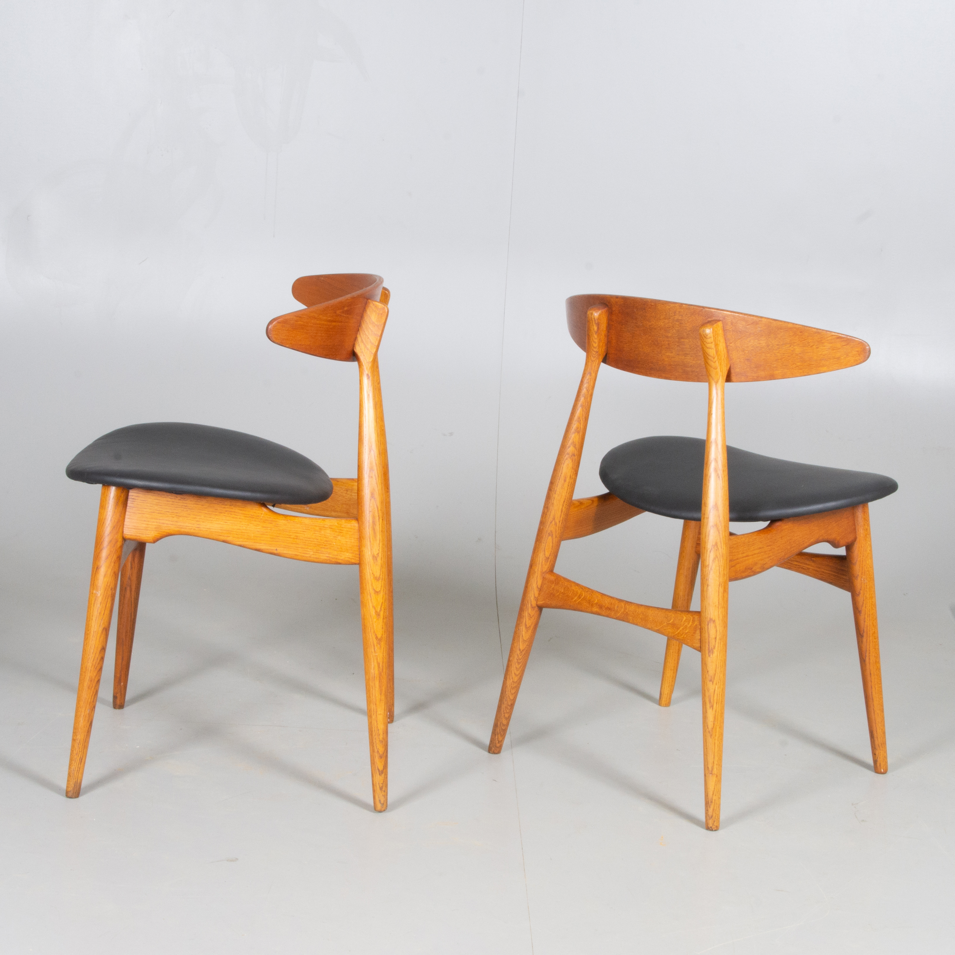 Images for 1017422. HANS J WEGNER, chairs, 2 pieces, "CH-33", teak ...