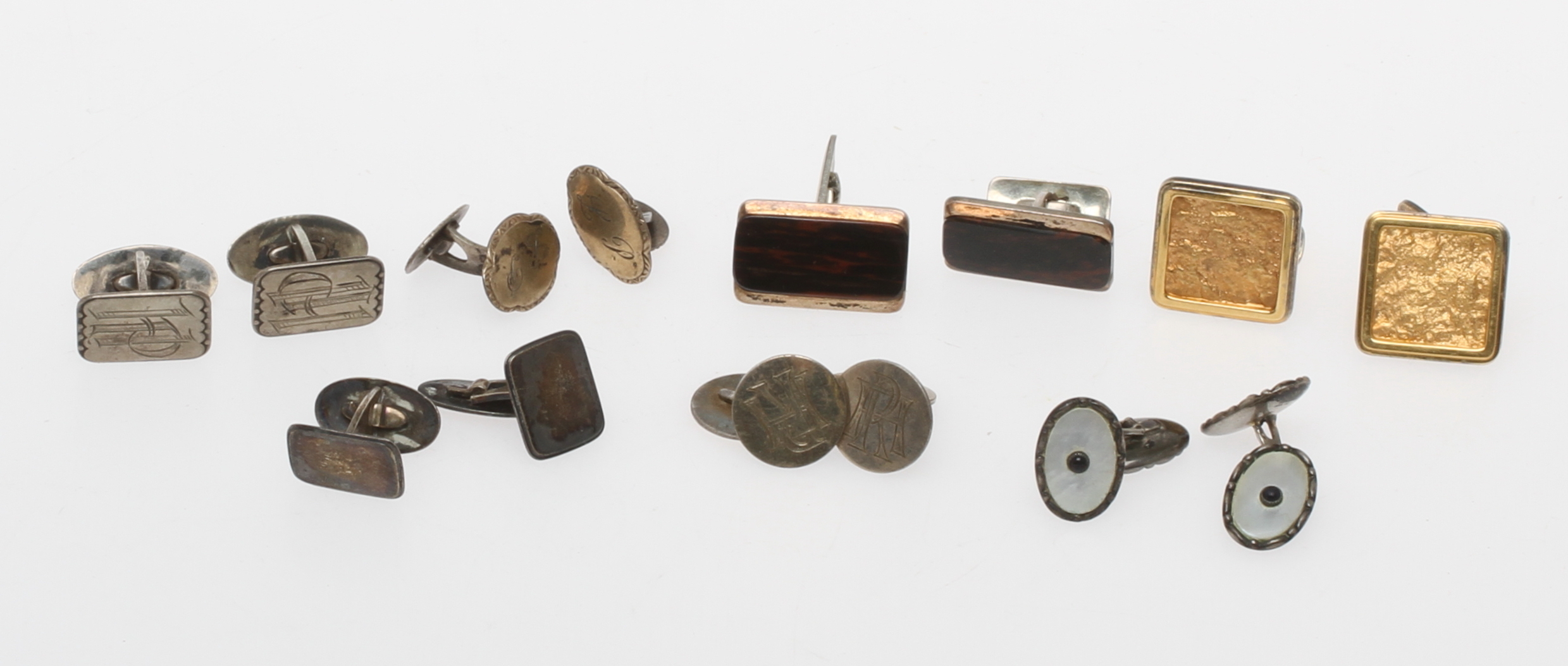 Images for 102164. CUFF BUTTONS / BUTTONS, 7 pairs of silver, 1900s ...
