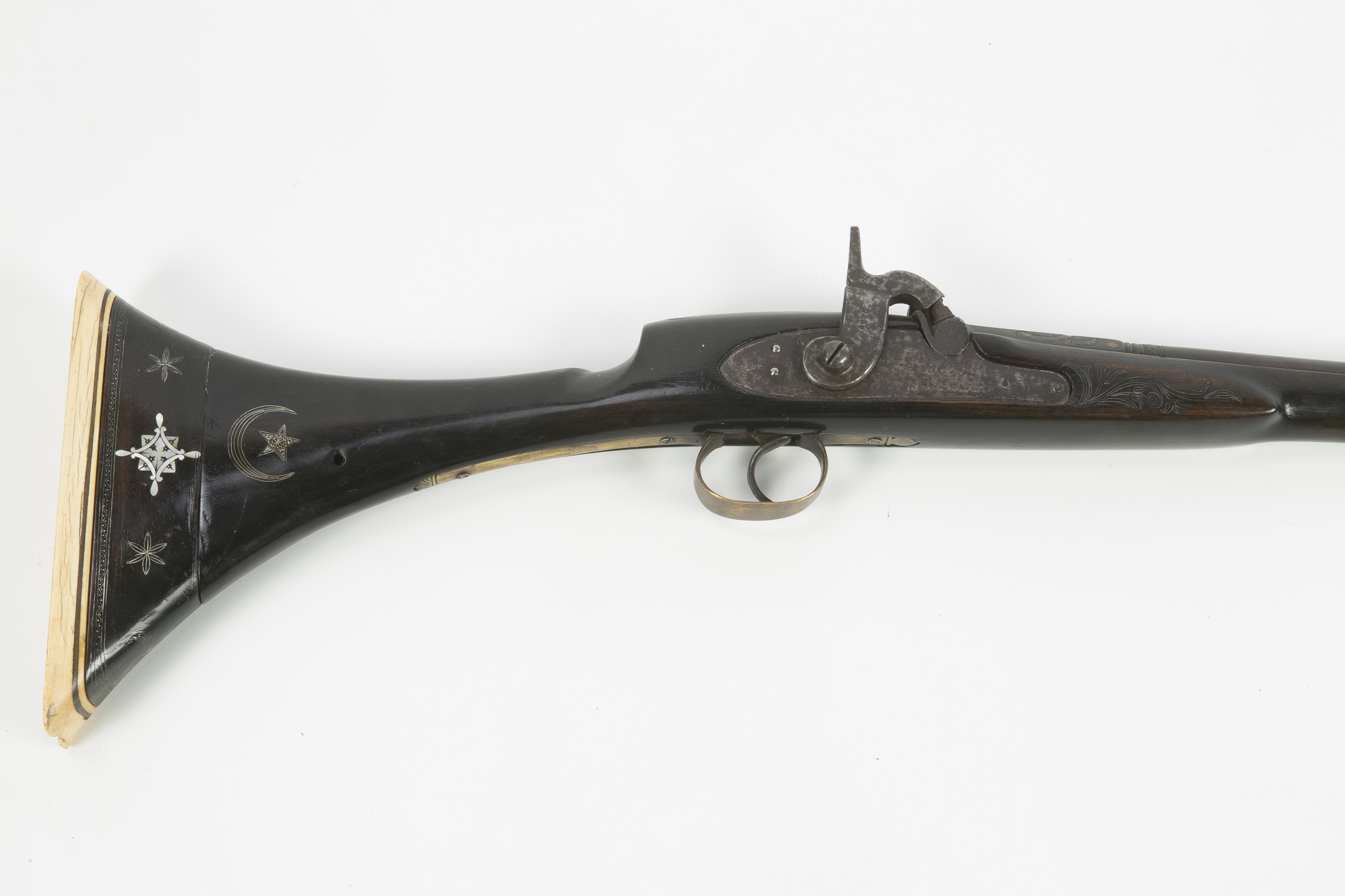 Images for 1029012. Turkish musket in wood with applications in brass ...