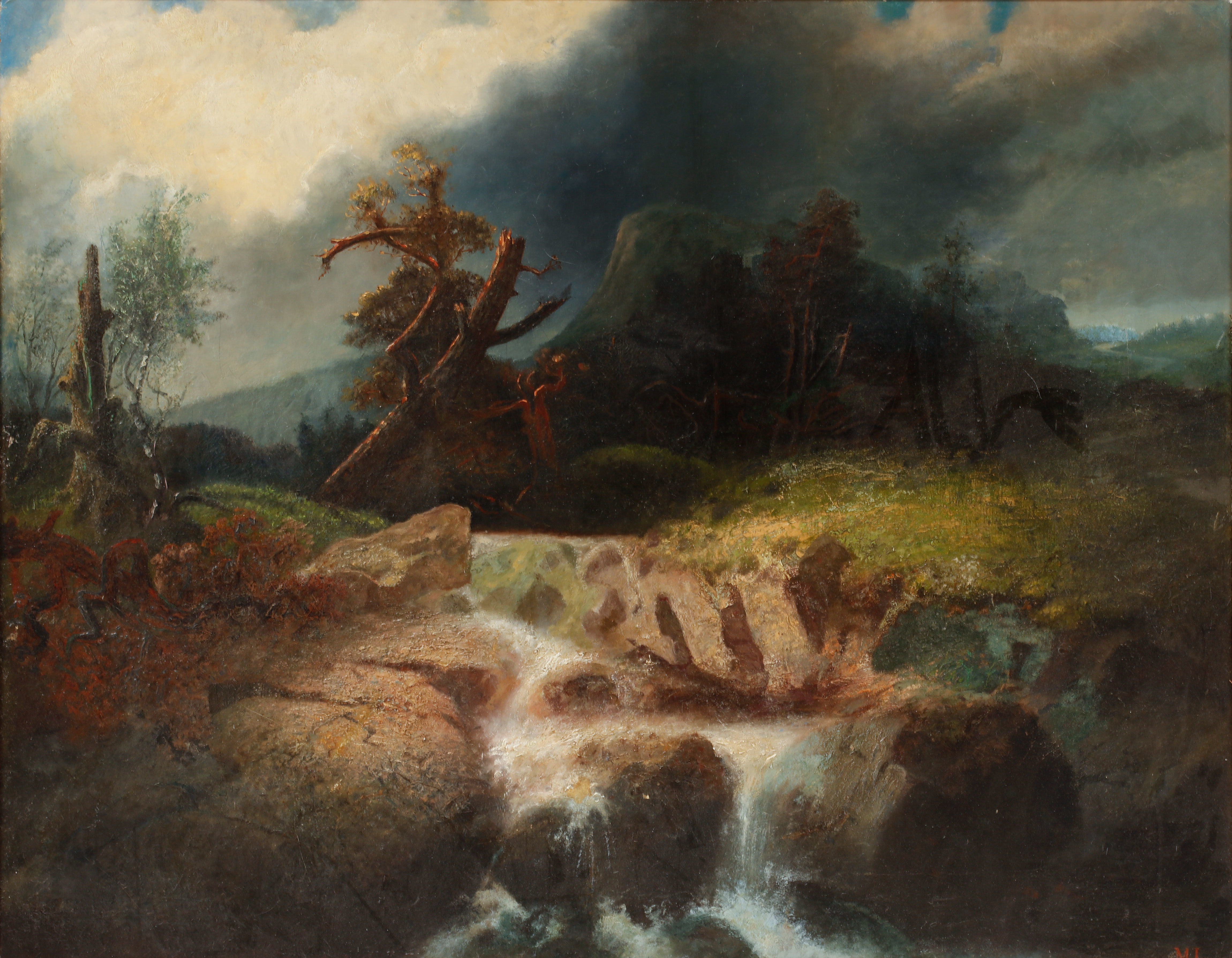 Bilder för 1075317. MARCUS LARSON. Tillskriven. Landskapsbild, olja på ...