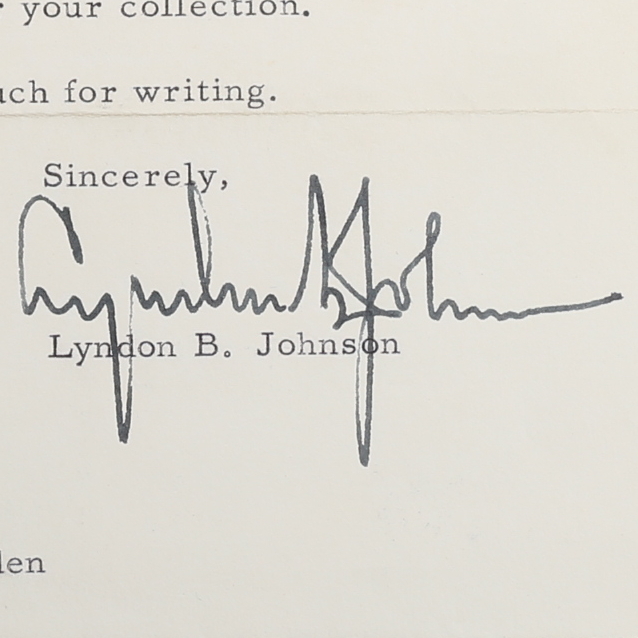 Images for 1080204. AUTOGRAPH. Lyndon B. Johnson (1908-1973). Former US ...