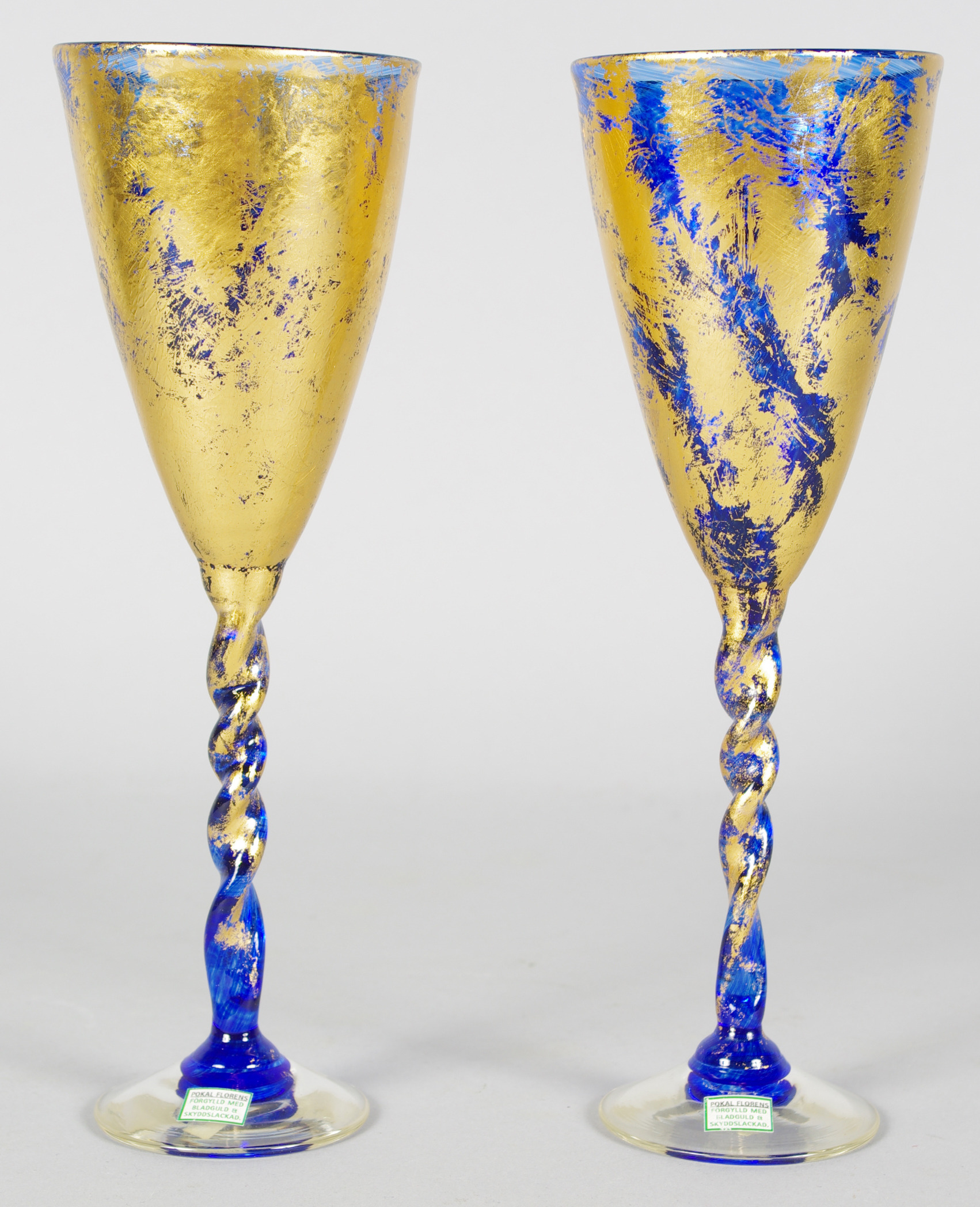 Images for 112236. CUPS, 1 pair, "Florence", Helena Gibson, blue glass ...