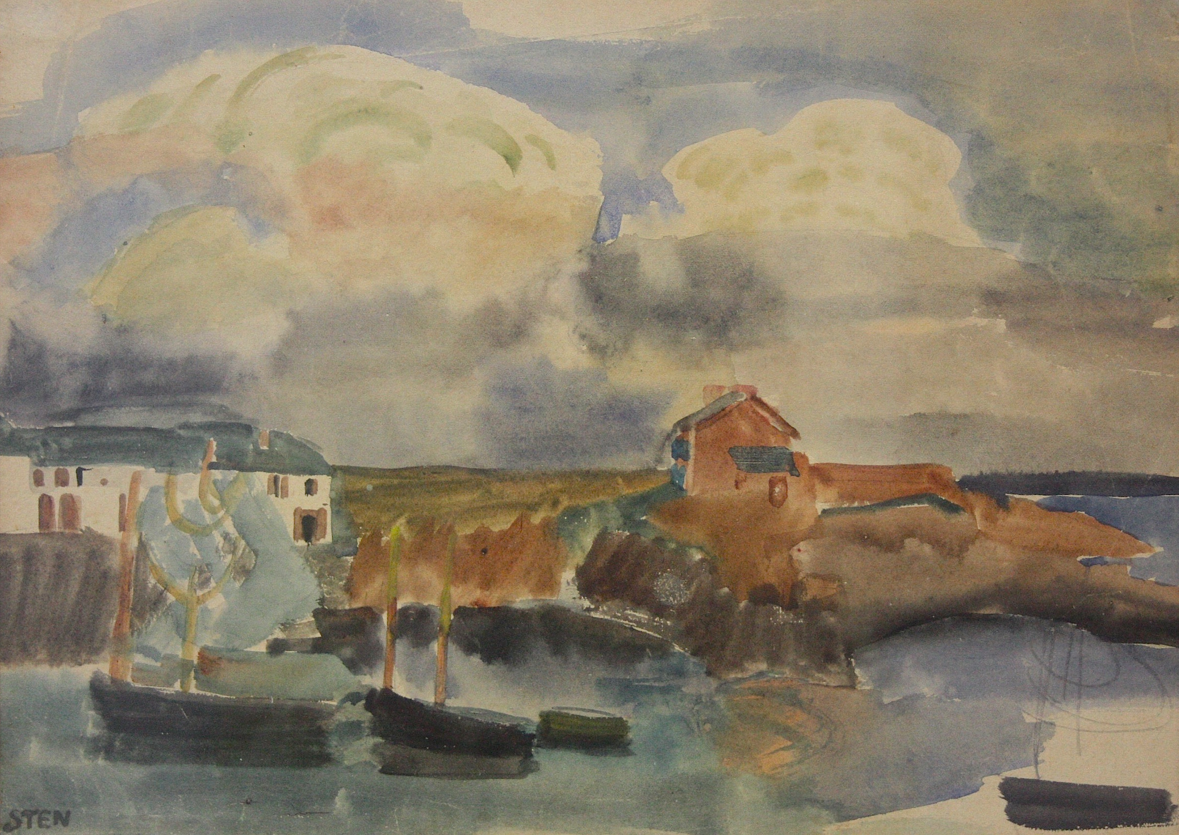 Images for 1129886. JOHN STEN. watercolour, signed, 24x33 cm. - Auctionet