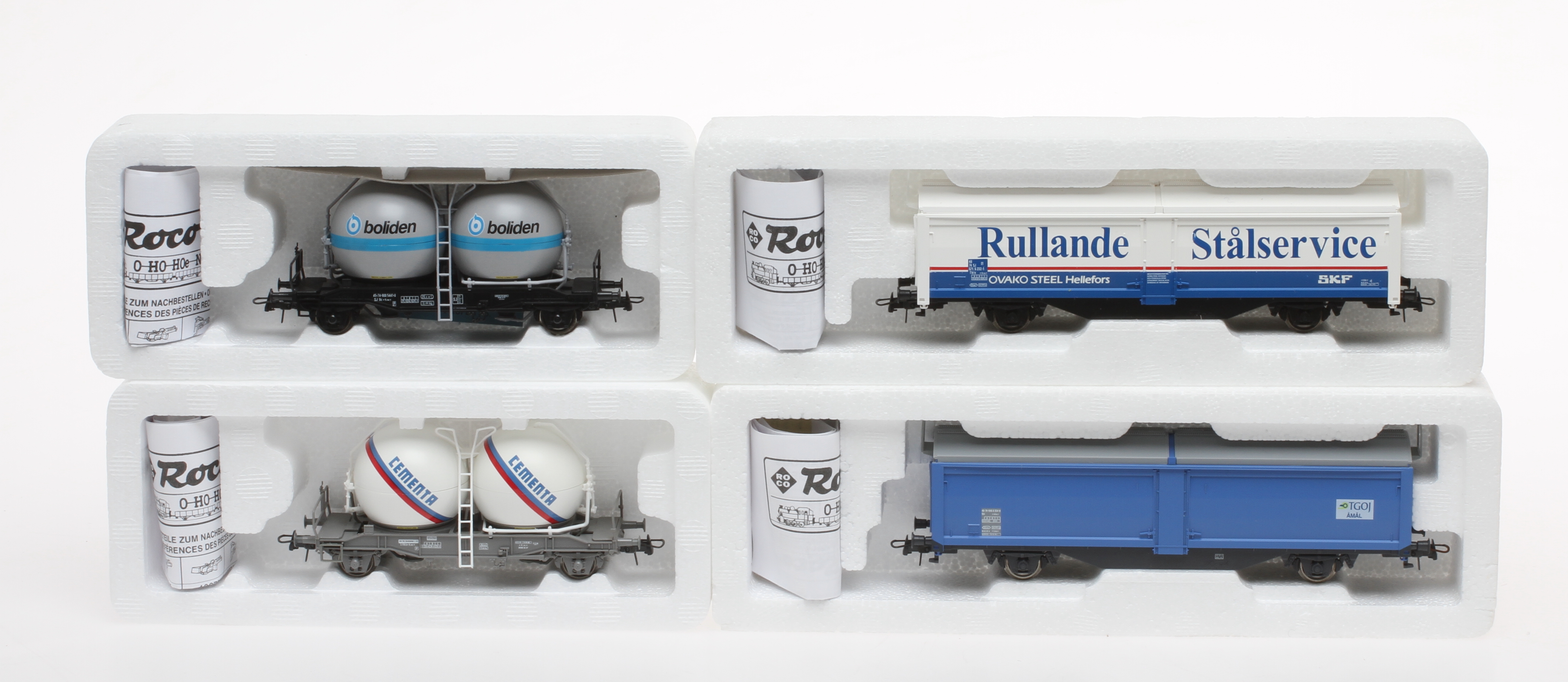 Images for 113660. MODEL TRAIN ROCO 4 SJ freight wagons, BRAWA freight ...