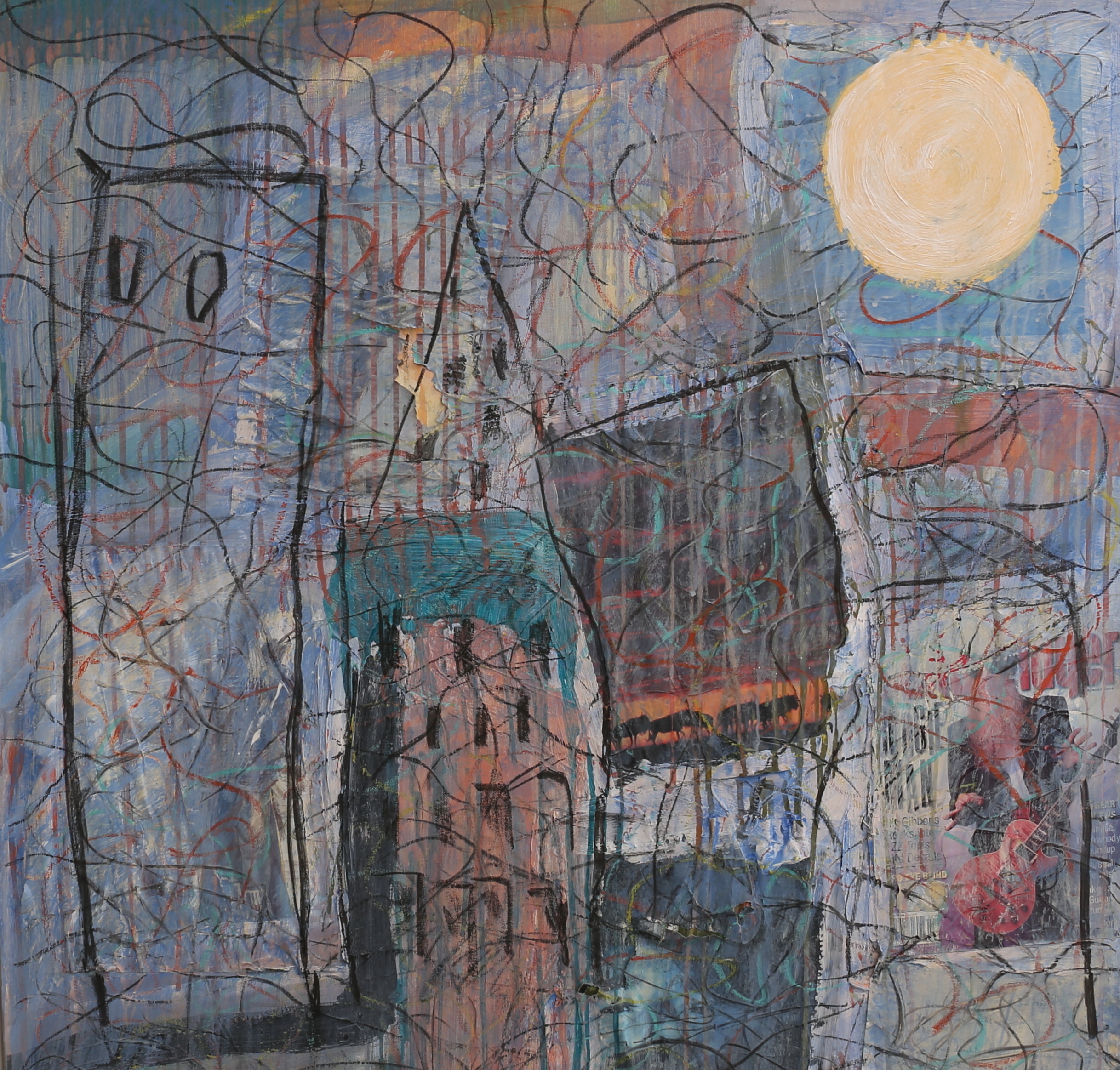 Images for 1171530. ULF LUNDELL. Oil on canvas/collage, "At Billy's ...