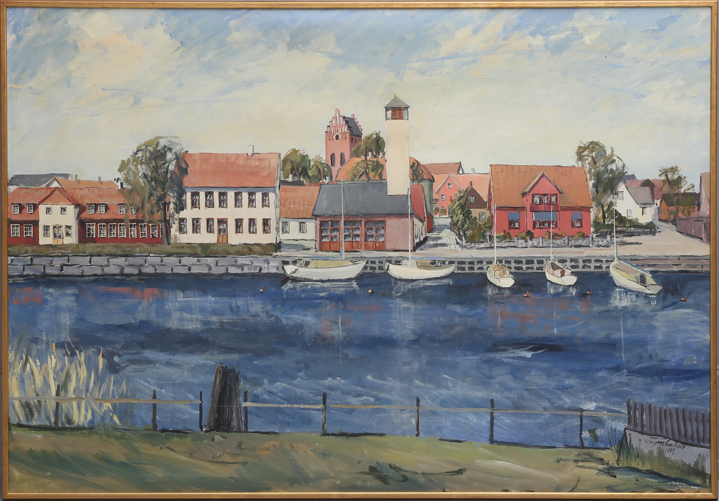 Images for 1174175. INGVAR CARLSSON, Port of Åhus, signed oil on canvas ...