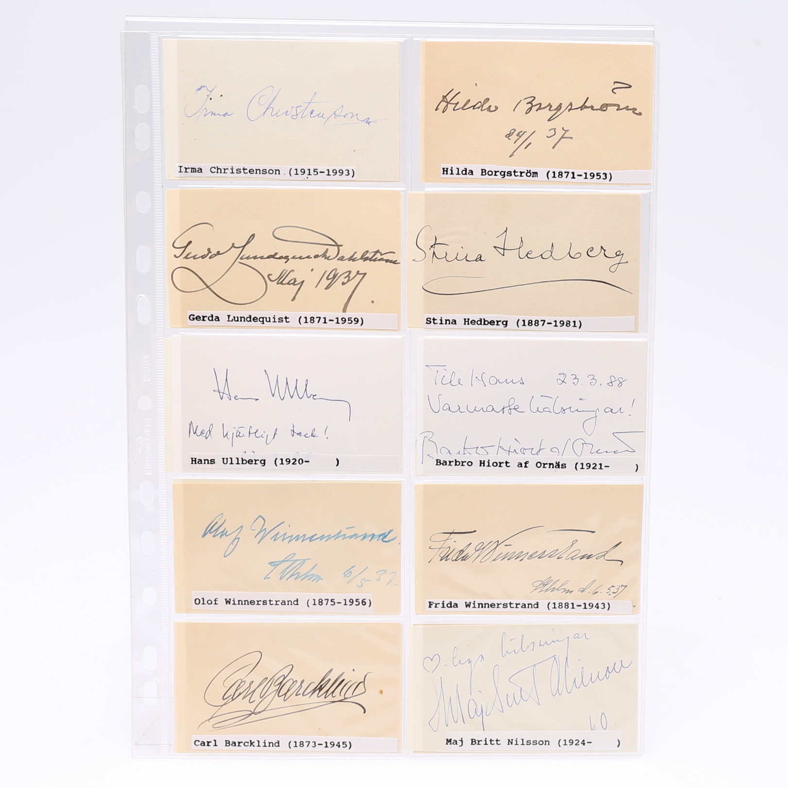Images for 1184975. AUTOGRAPH. 20 Swedish actors and entertainers ...