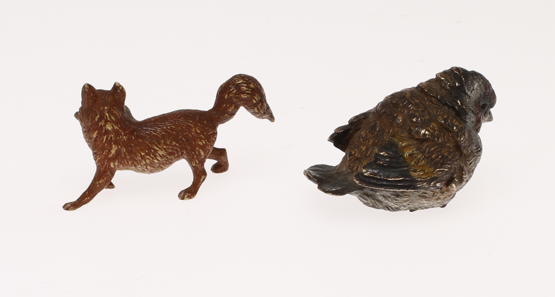 Images for 11996. FIGURES, 2 pcs, so-called Wiener bronze, fox with ...