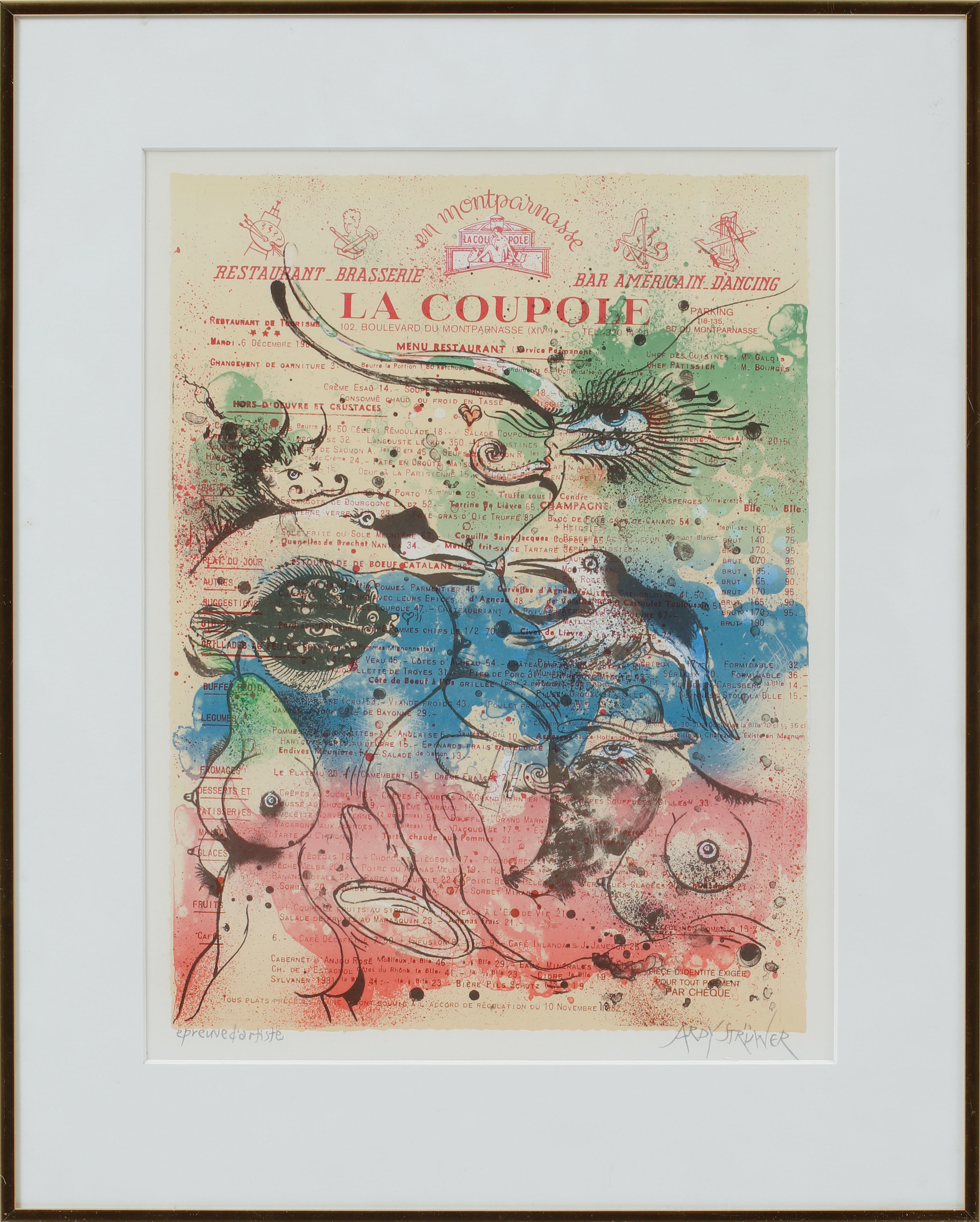 ARDY STRÜWER. "La Coupole" Värilitografia, signeerattu, EA. Taide ...