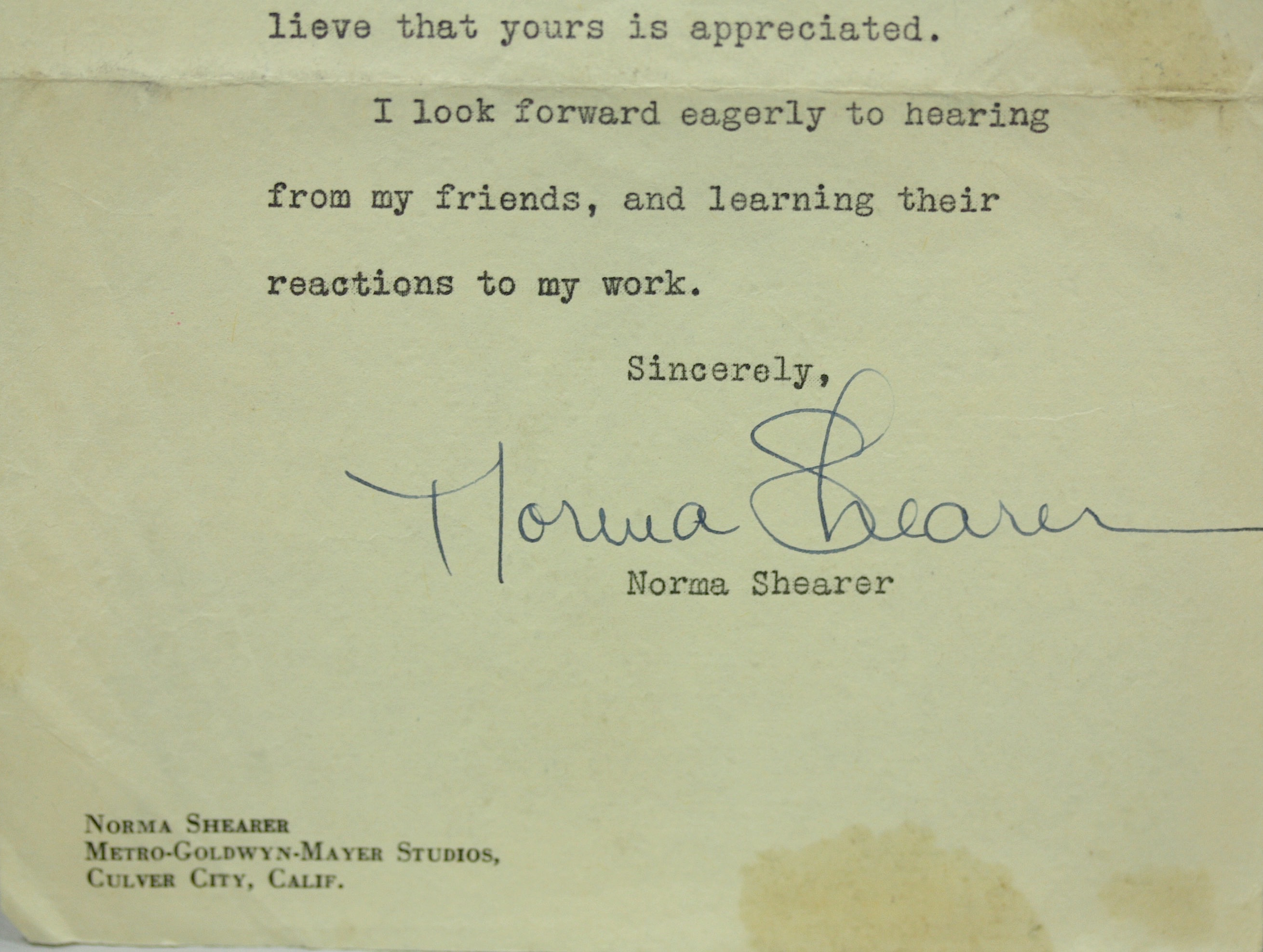 Images for 1234881. AUTOGRAPH and LETTERS, Norma Shearer 1902-1983 ...