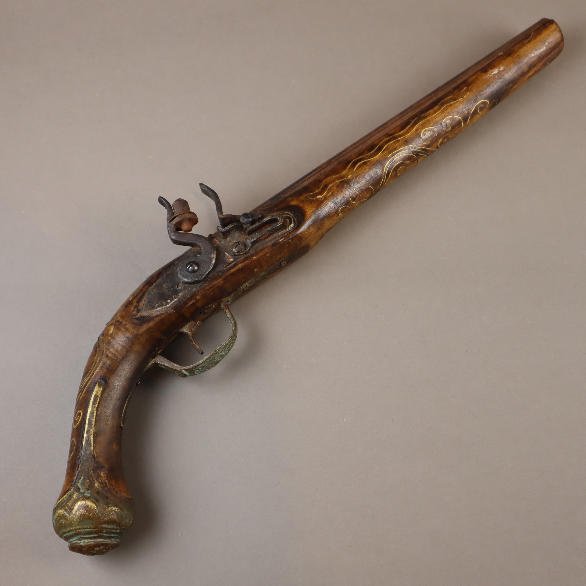 Imágenes para 1243350. - PISTOLA, fusil de chispa, culata de madera ...
