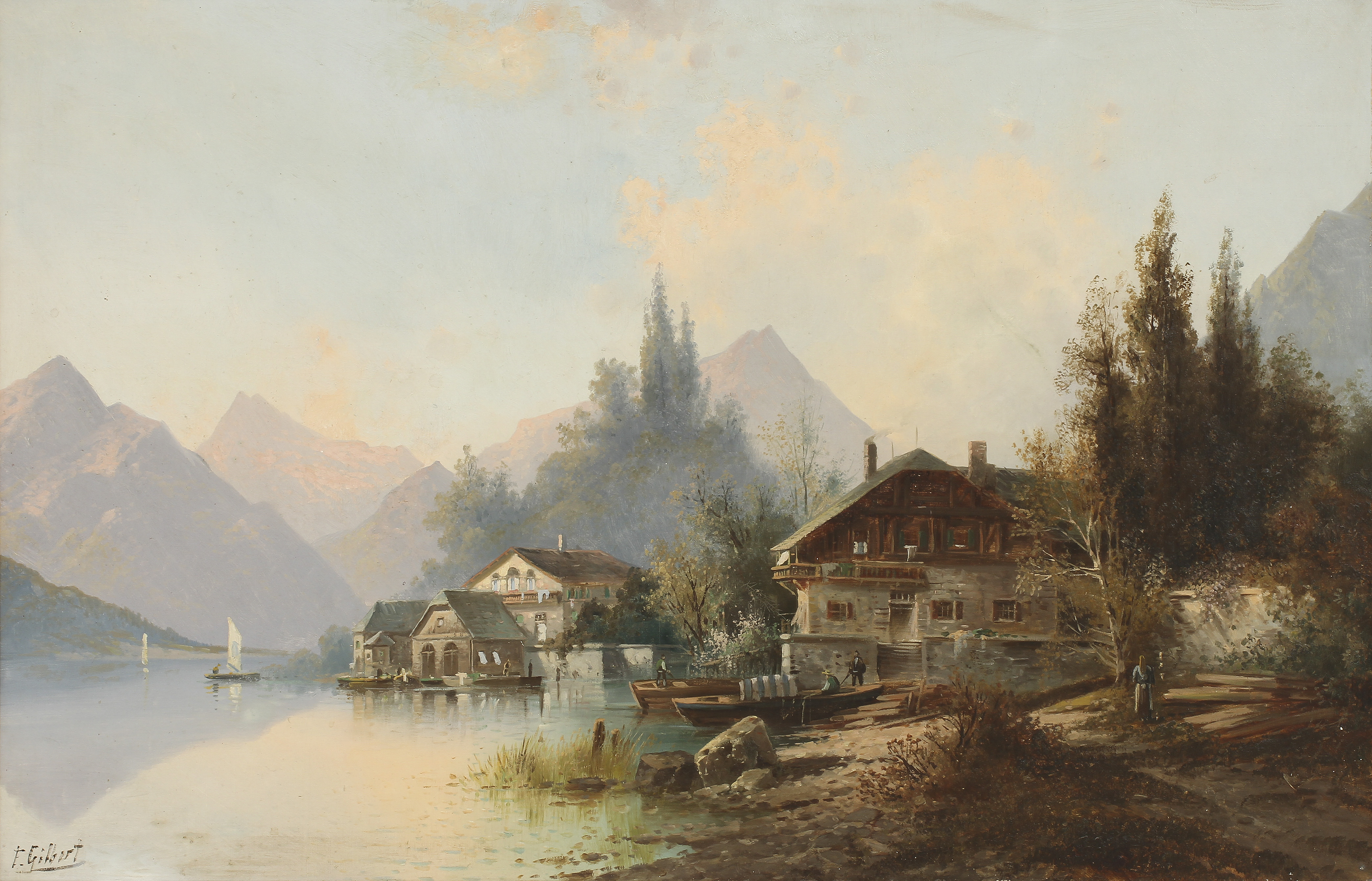 Images for 125956. FREDERICK GILBERT, oil on canvas, sign. - Auctionet