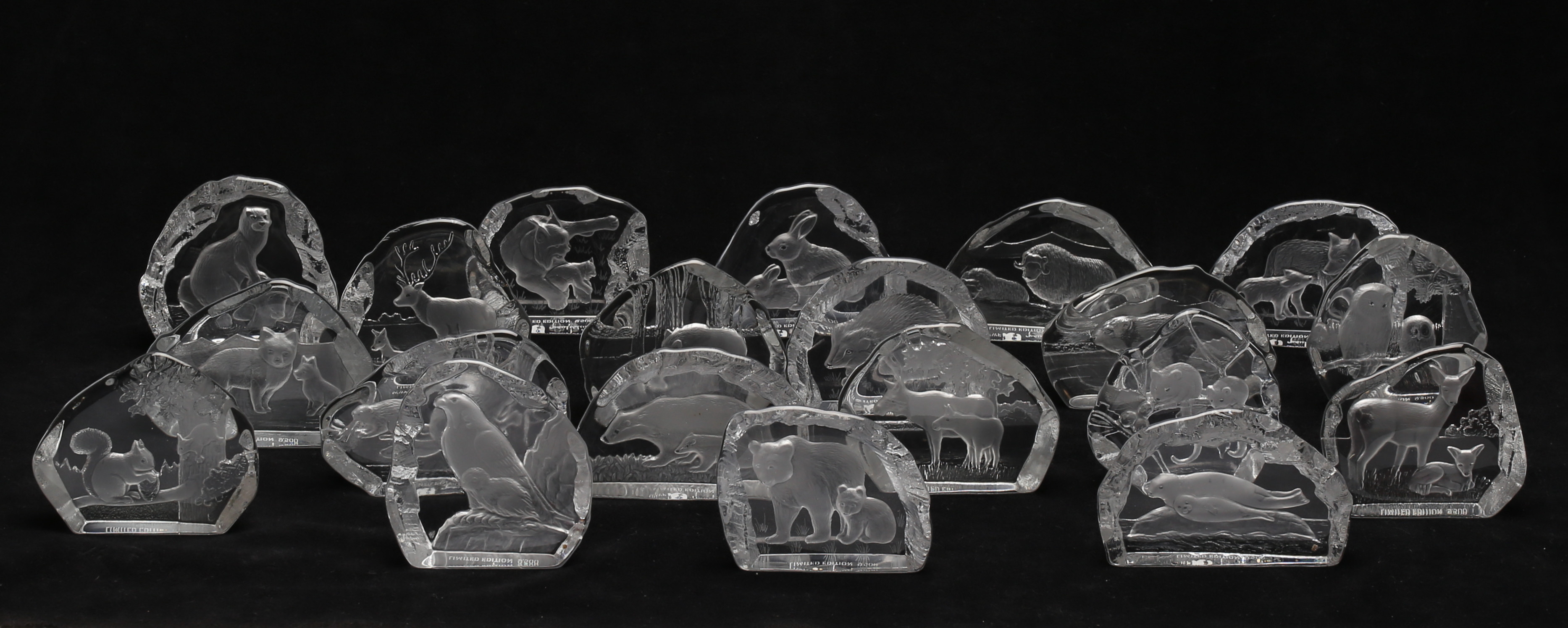 Images for 1273960. GLASS SCULPTURES, 20 pcs, WWF, Paul Isling, Swedish ...