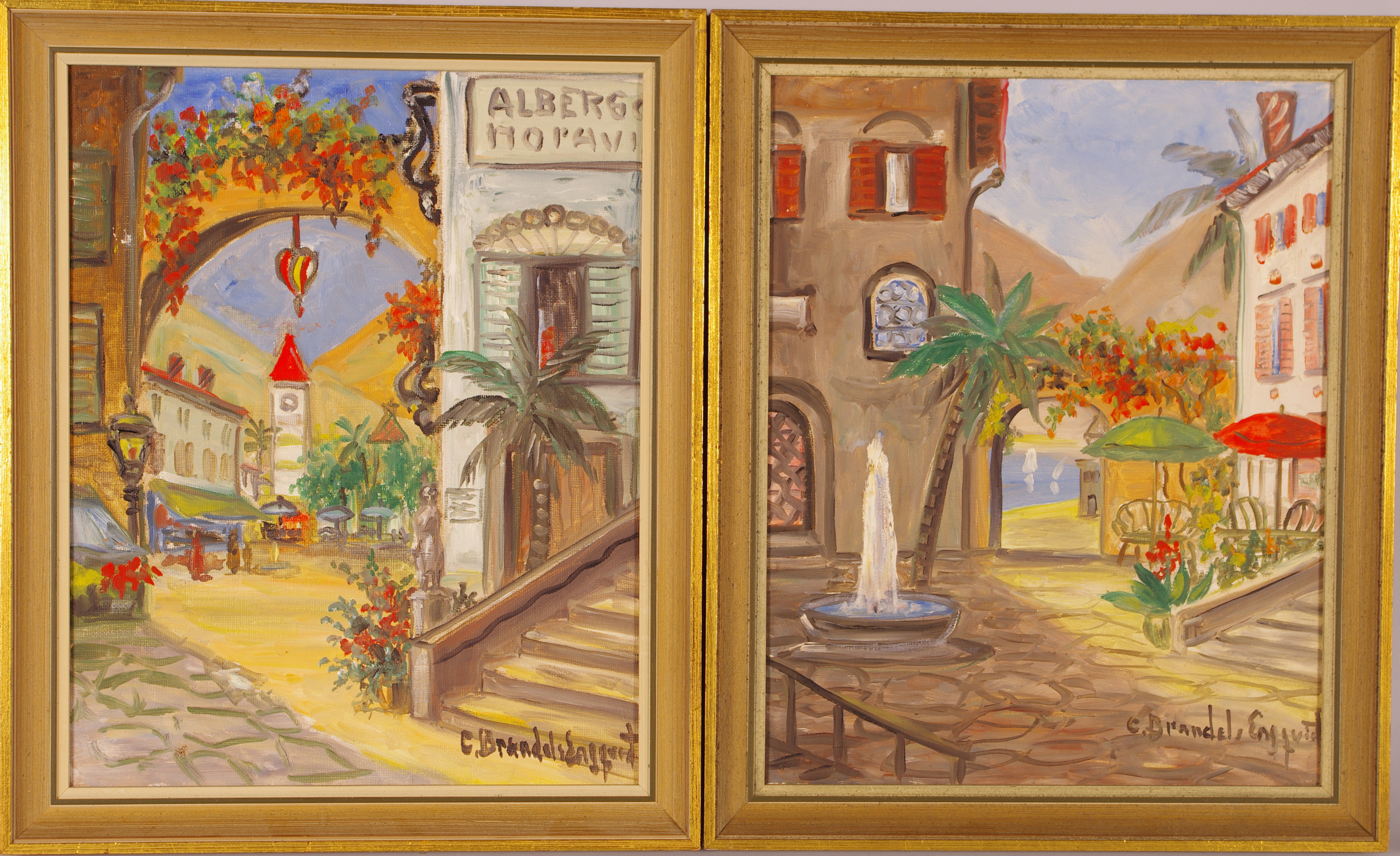 Images for 129902. CARIN BRANDELS-ENGQVIST. 2 paintings with southern ...