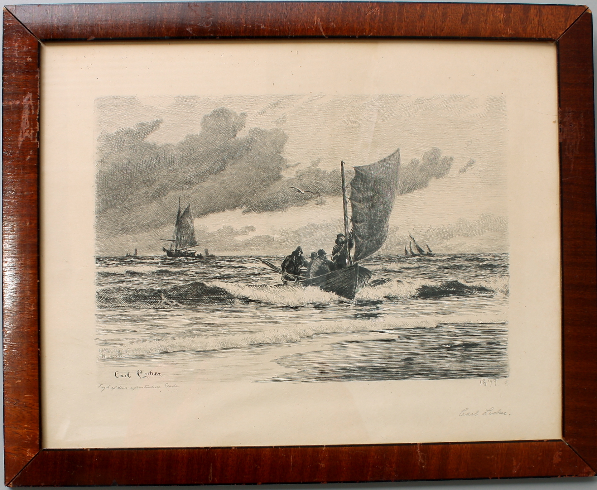 Images for 130502. CARL LOCHER. copper engraving, signed on the ...