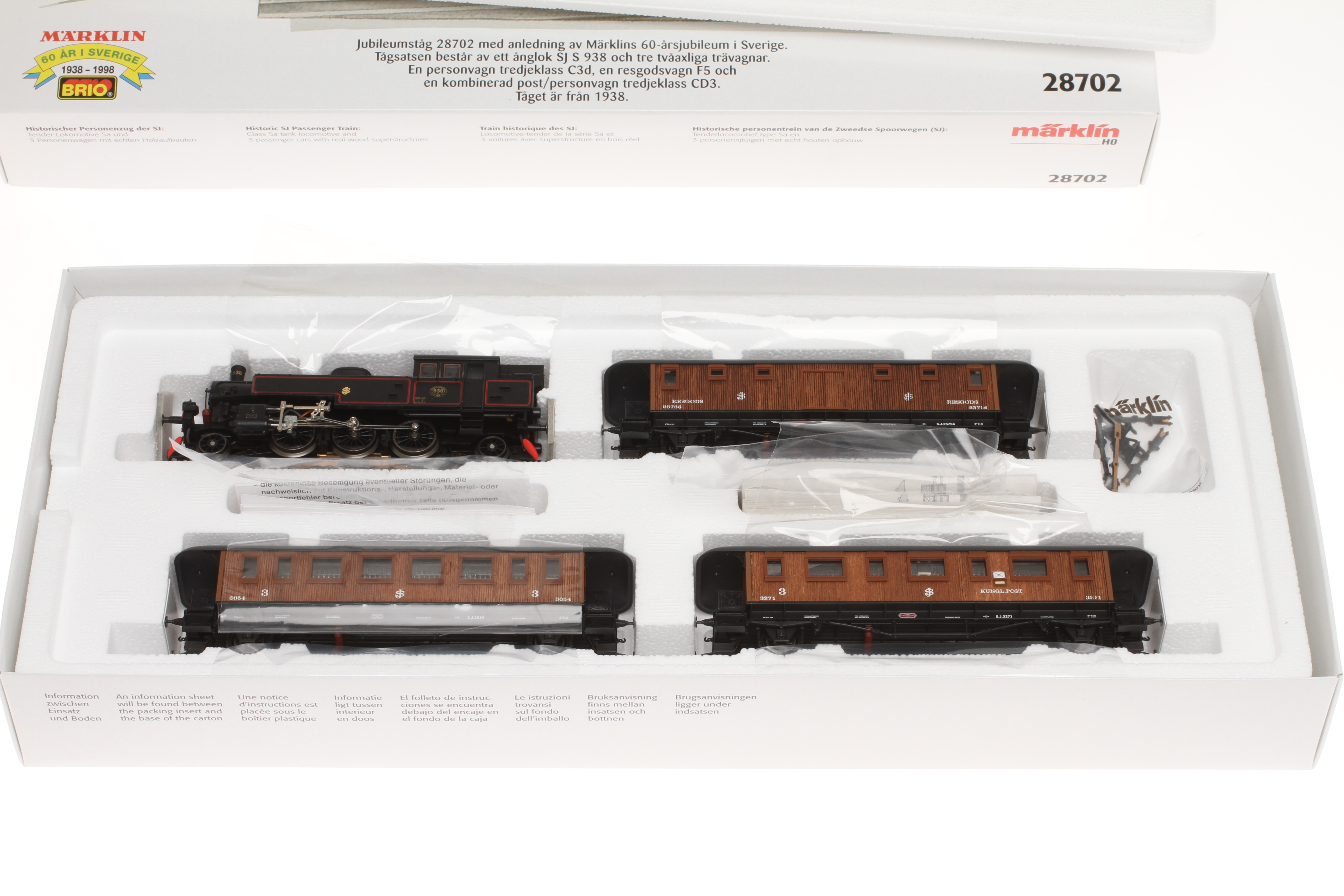 MODEL TRAIN MÄRKLIN 28702 Swedish train set with S-loket wooden ...