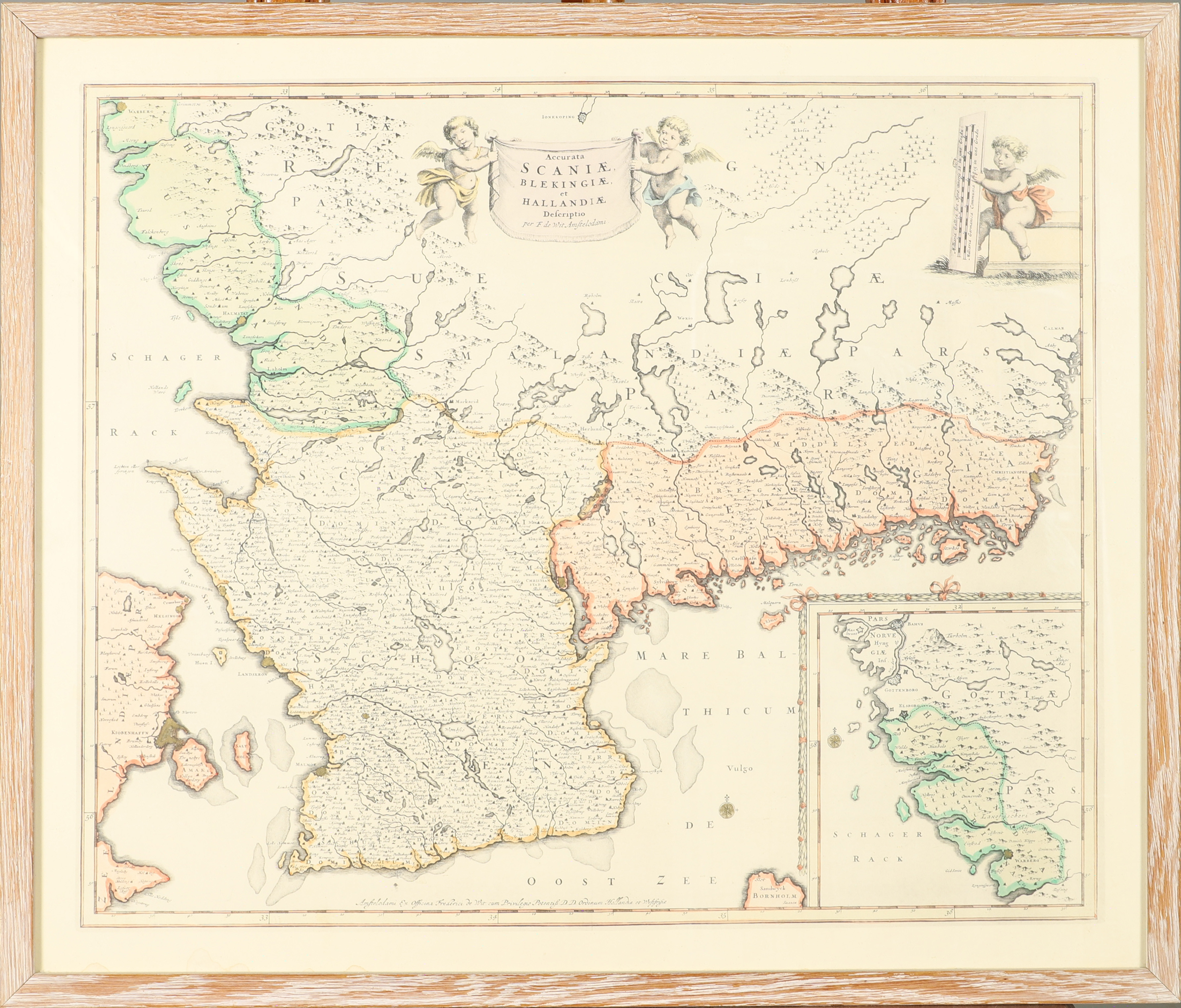 Images for 1328188. MAP, Skåne, print after older model. - Auctionet