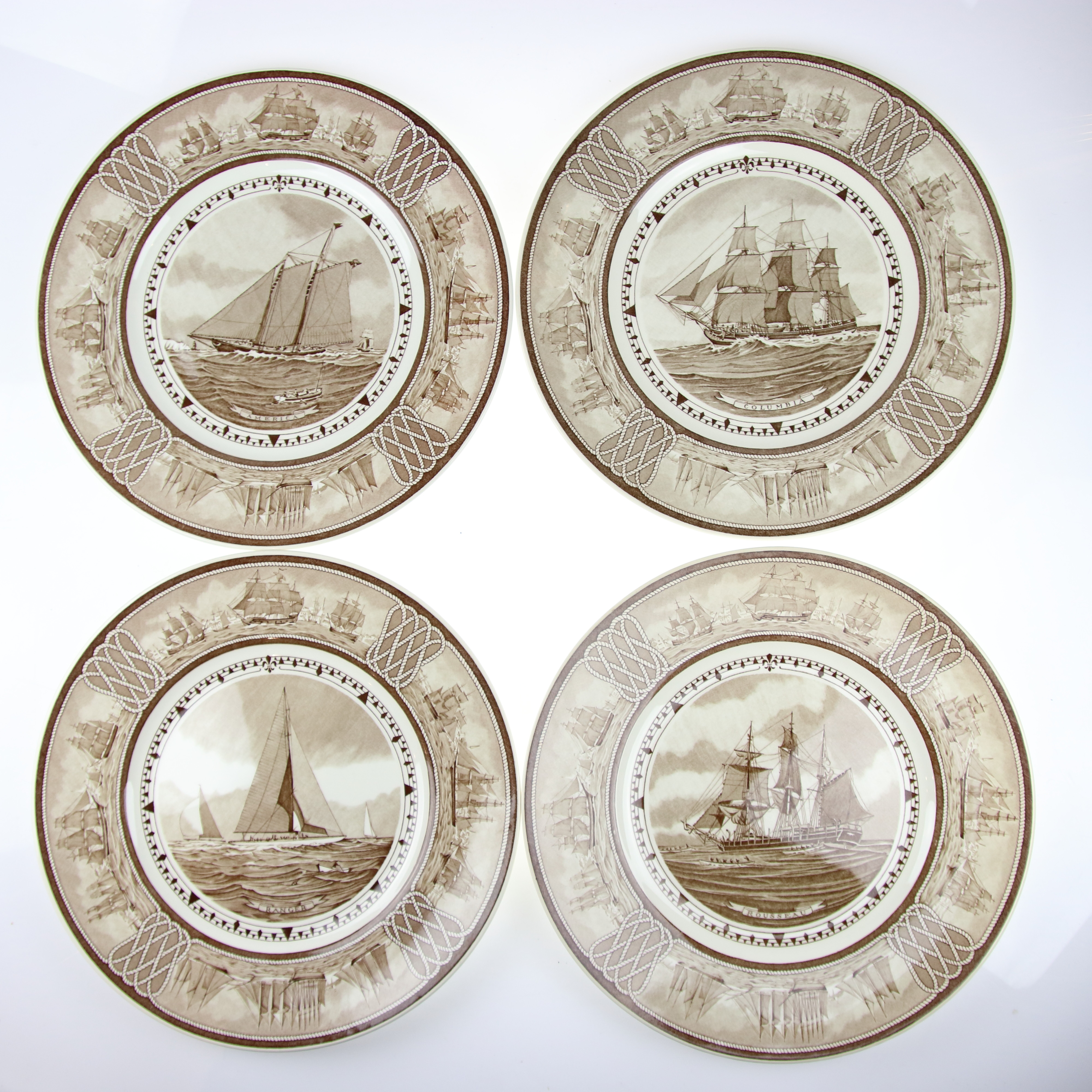 Images for 1337014. PLATES, 12 pcs. flintware, "The American sailing ...