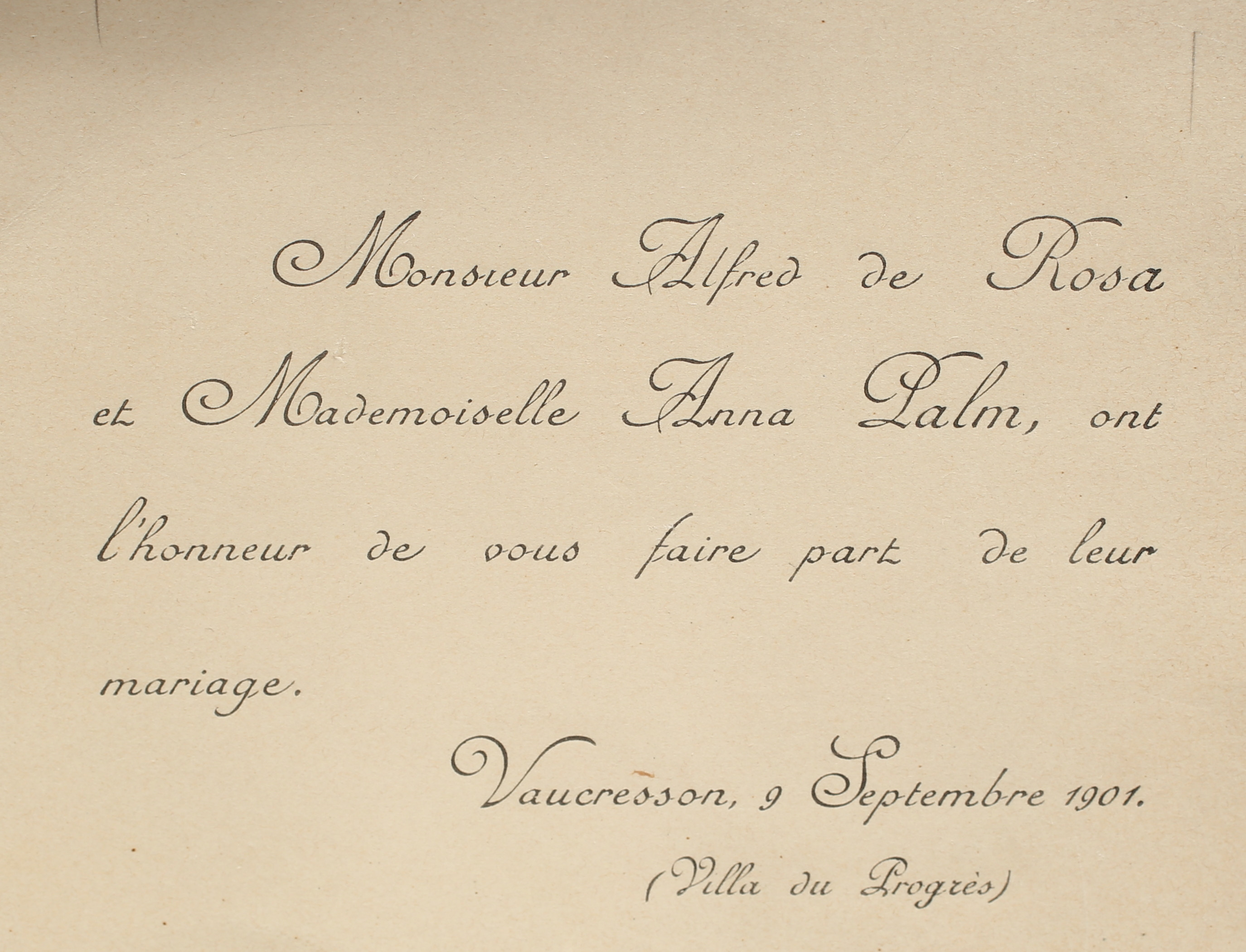 Images for 1340177. ANNA PALM. Invitation card for the wedding of Anna ...
