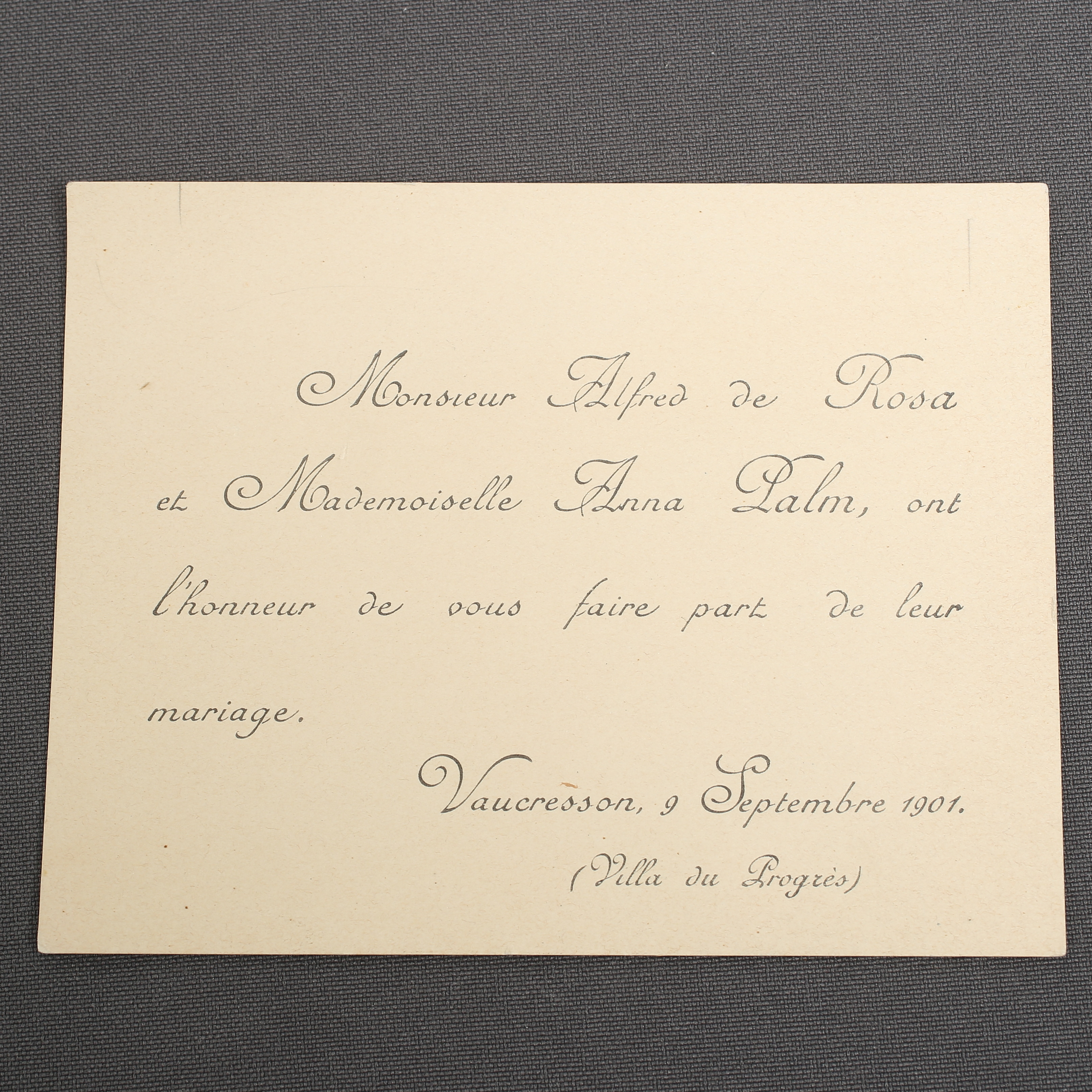 Images for 1340177. ANNA PALM. Invitation card for the wedding of Anna ...